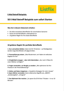 50 E-Mail Betreff Beispiele zum sofort Starten